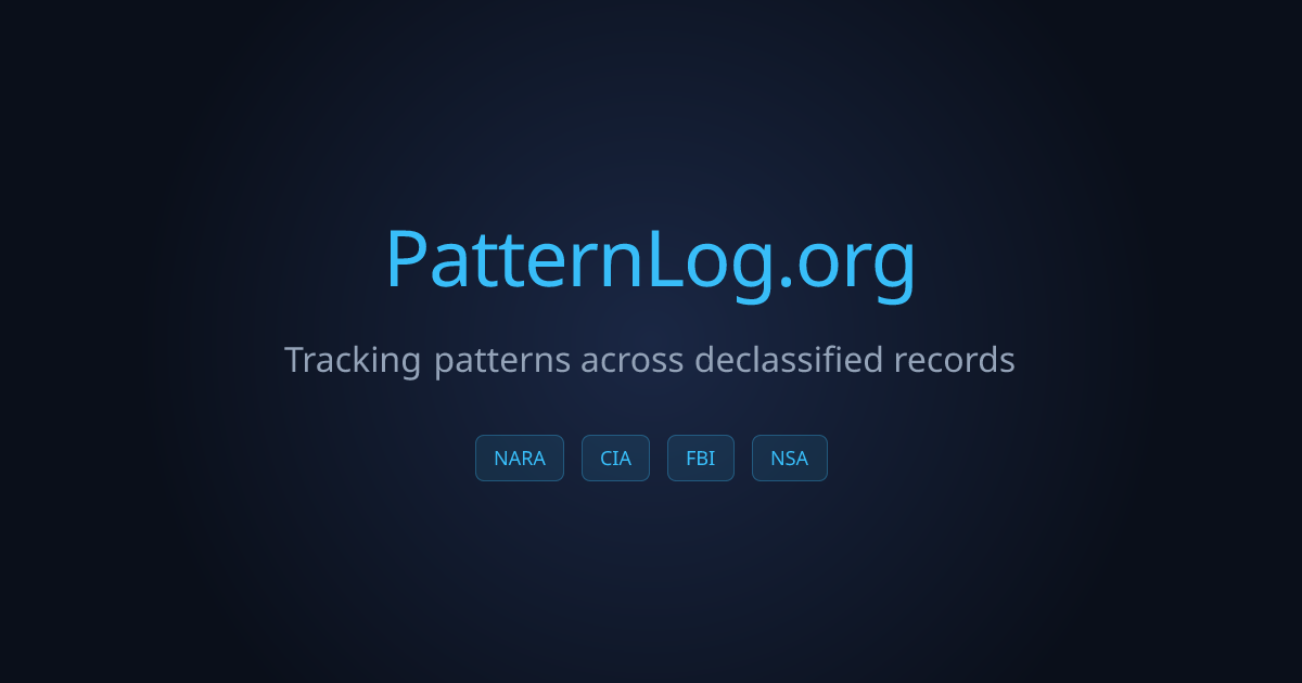 PatternLog.org - Tracking Patterns Across Declassified Records